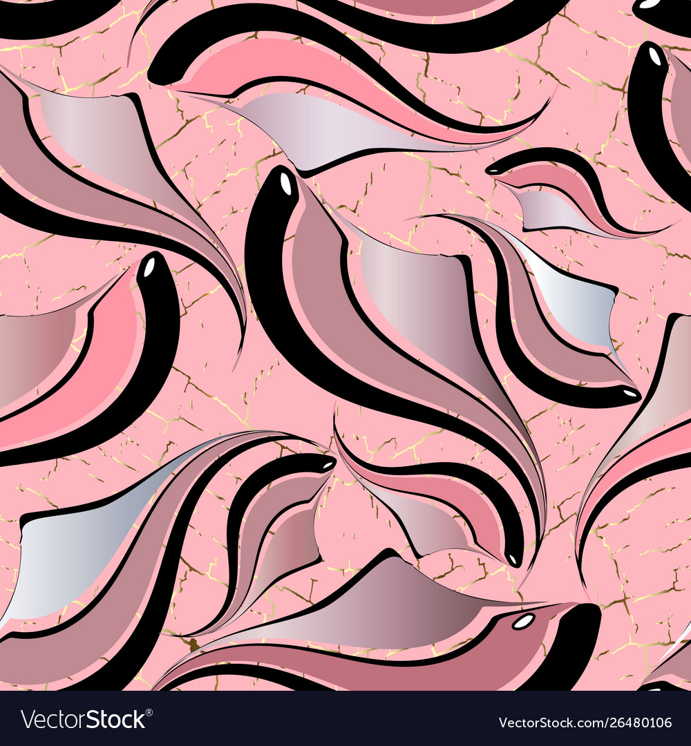 Abstract shapes seamless pattern pink textured Vector Image