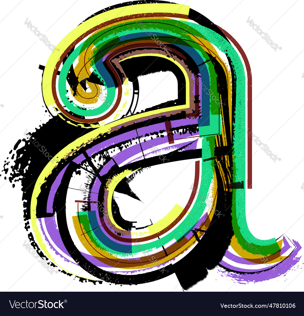 Art sketched fonts lowercase symbols letter Vector Image
