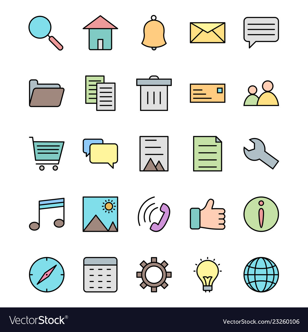 Basic ui icon set Royalty Free Vector Image - VectorStock