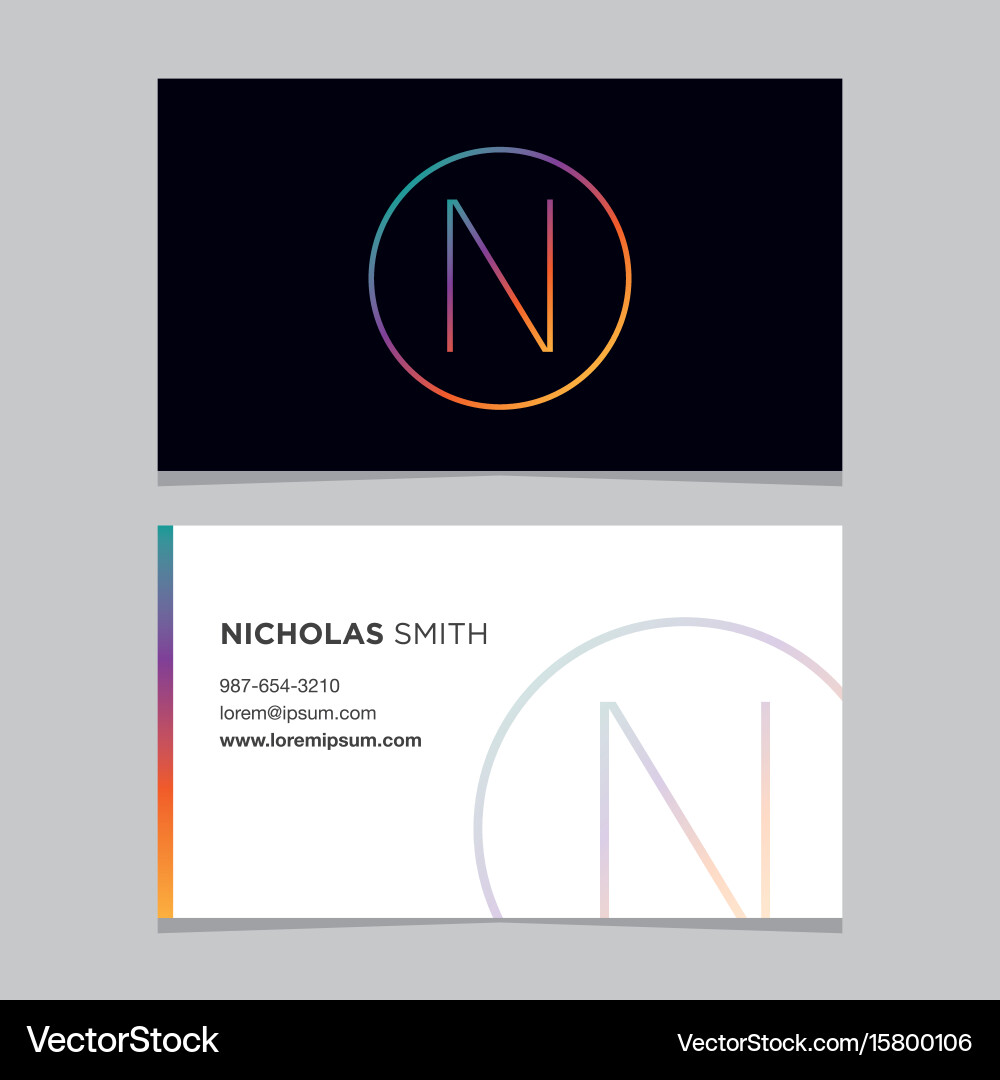 Business-card-letter-n Royalty Free Vector Image