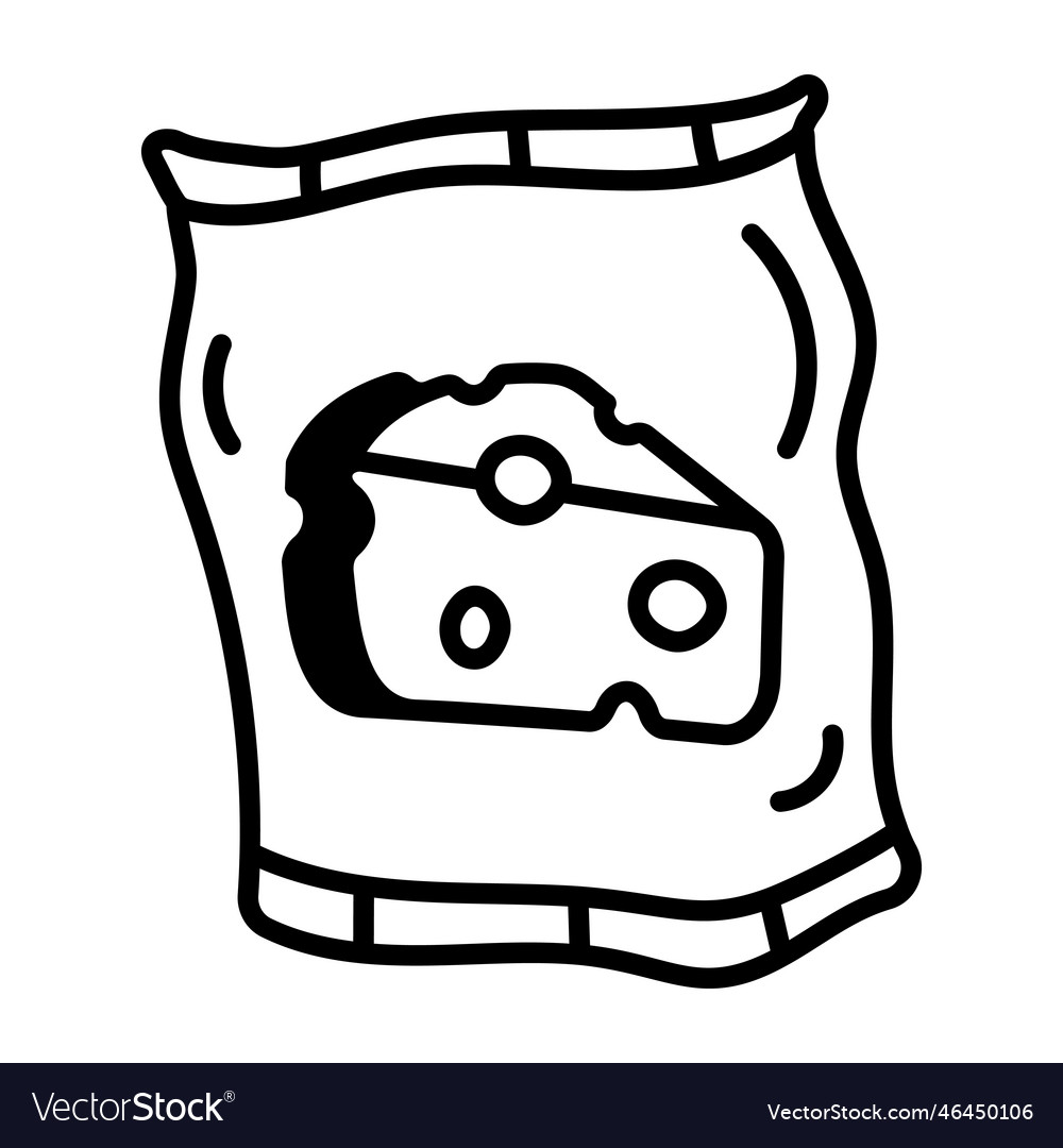 Cheese packet Royalty Free Vector Image - VectorStock