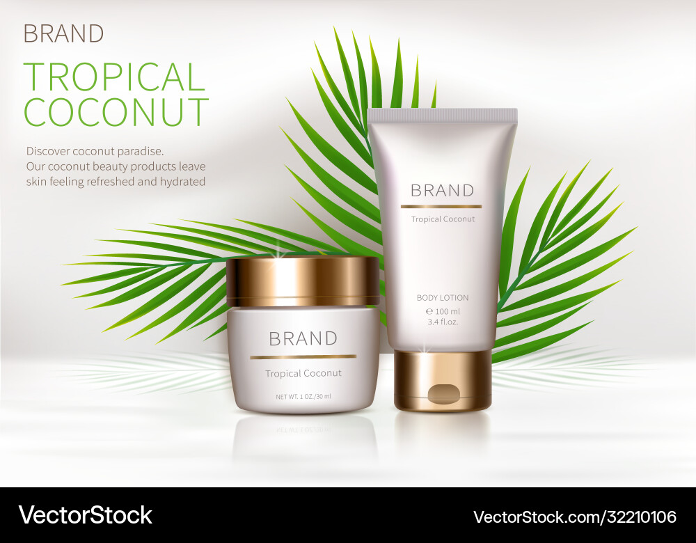 Concept poster for organic natural cream Vector Image