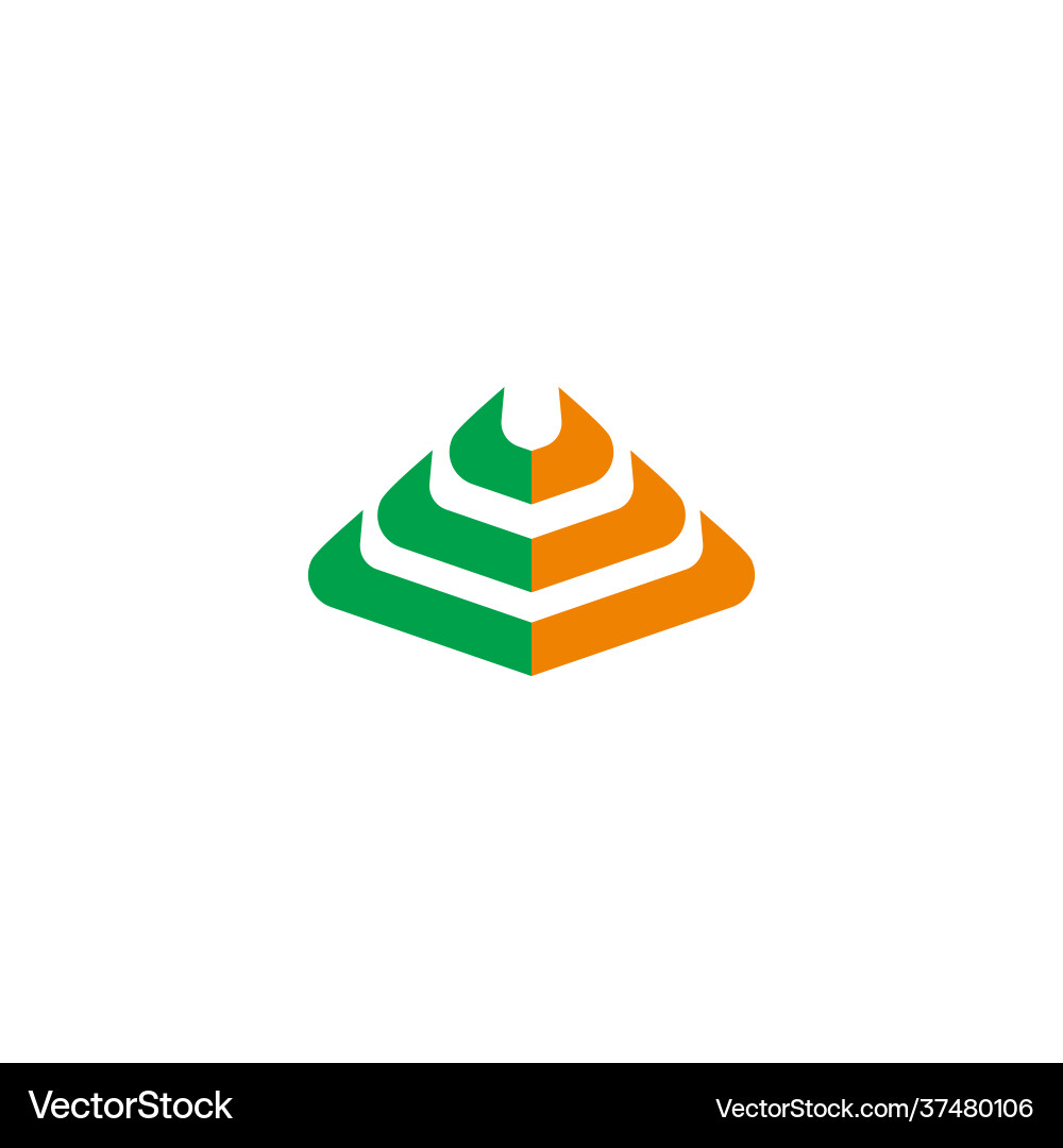 Curves flower geometric simple colorful logo Vector Image