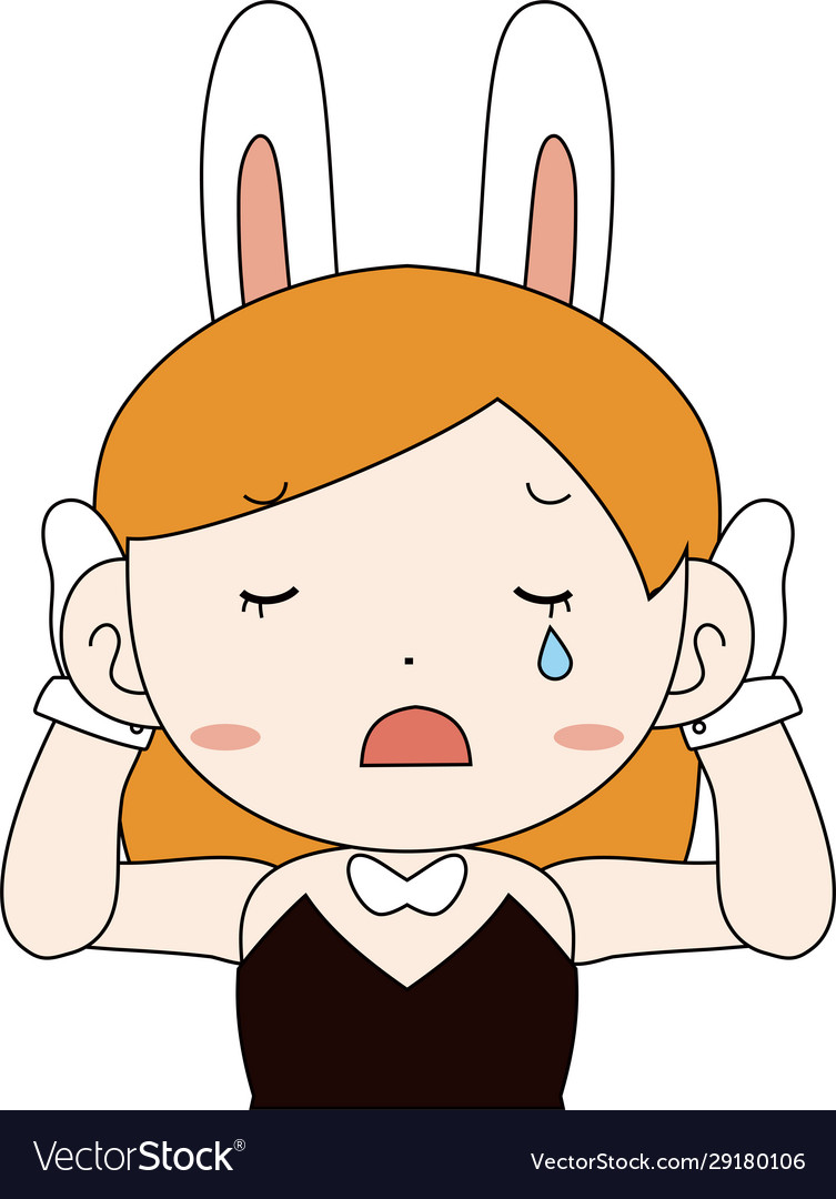 Cute pose bunny girl upper body Royalty Free Vector Image