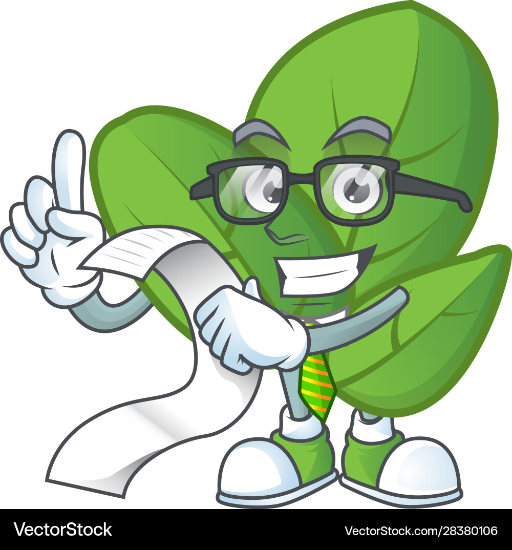 Funny face basil cartoon with menu ready to serve Vector Image