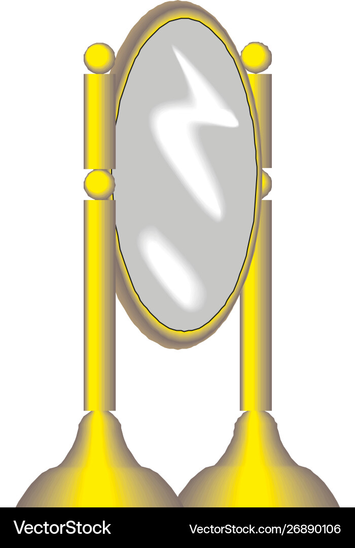 Gold ornate vintage mirror Royalty Free Vector Image