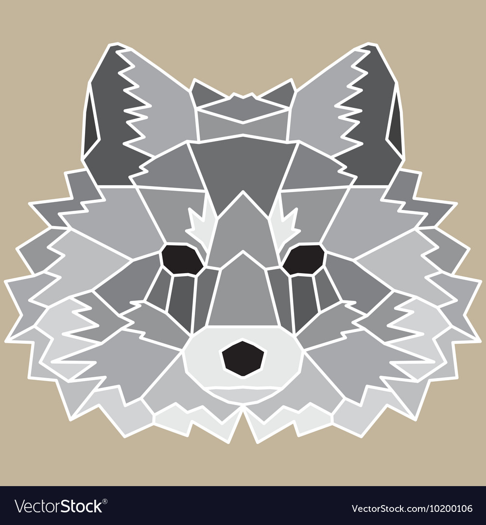 Gray low poly lined fox Royalty Free Vector Image
