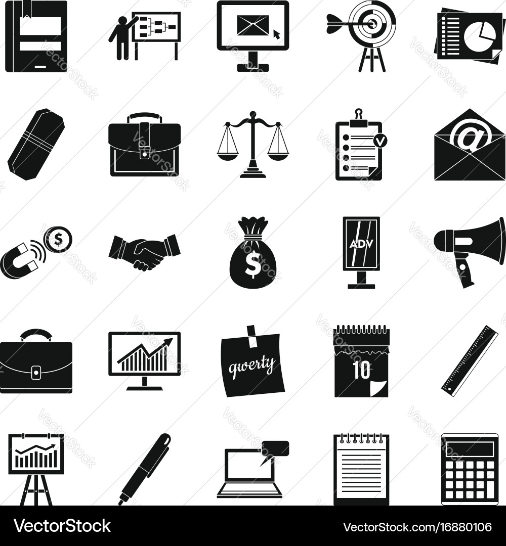 Gross product icons set simple style Royalty Free Vector