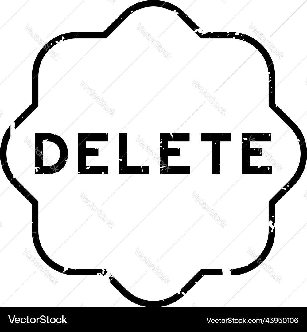Grunge black delete word rubber seal stamp Vector Image