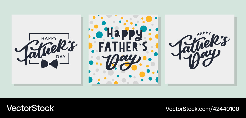 Happy fathers day calligraphy greeting card Vector Image