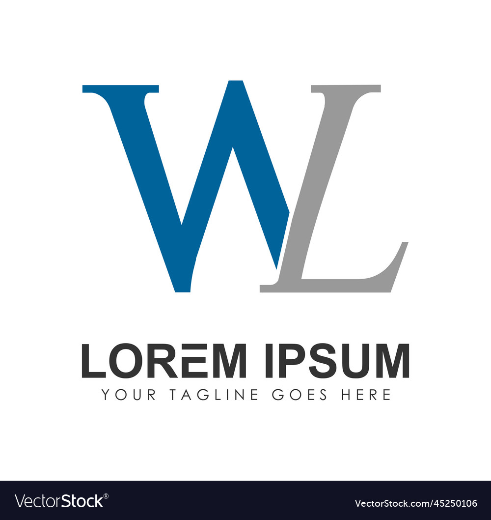 Monogram logo initial letters wl Royalty Free Vector Image