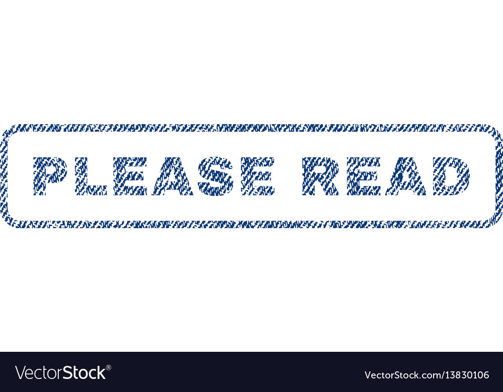 Please read textile stamp Royalty Free Vector Image