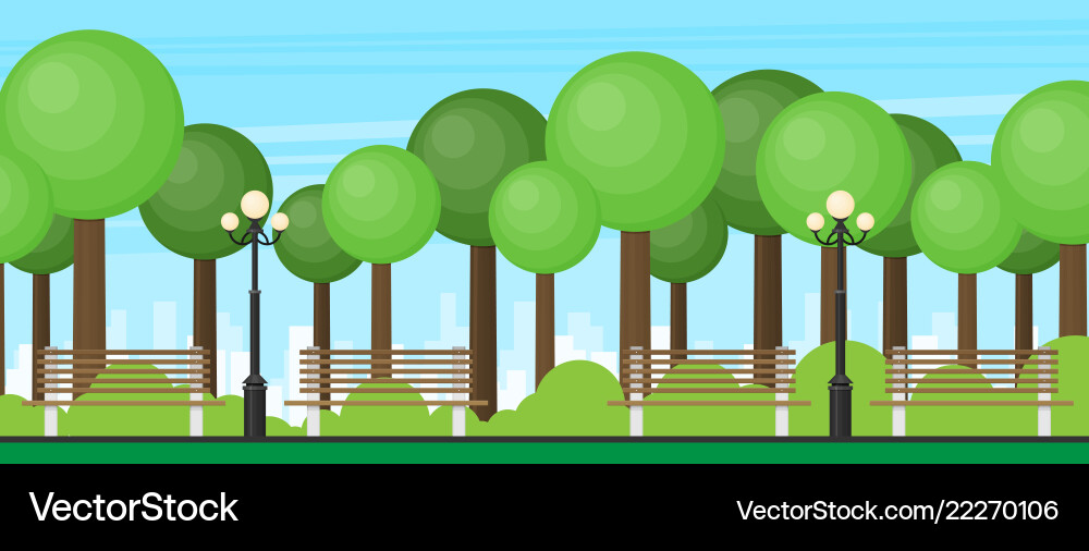Public park in the city Royalty Free Vector Image