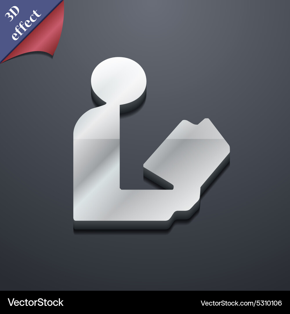Read a book icon symbol 3d style trendy modern Vector Image