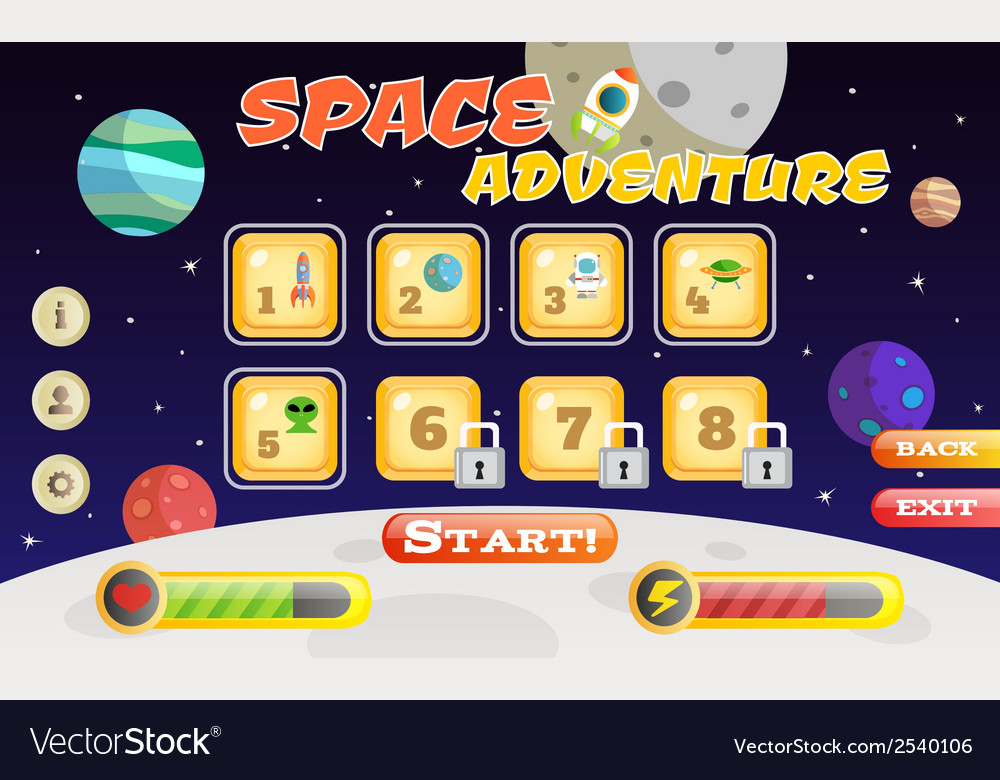 Scifi game interface Royalty Free Vector Image
