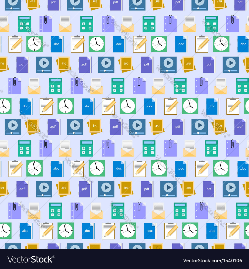 Seamless flat web icons and simbols pattern Vector Image