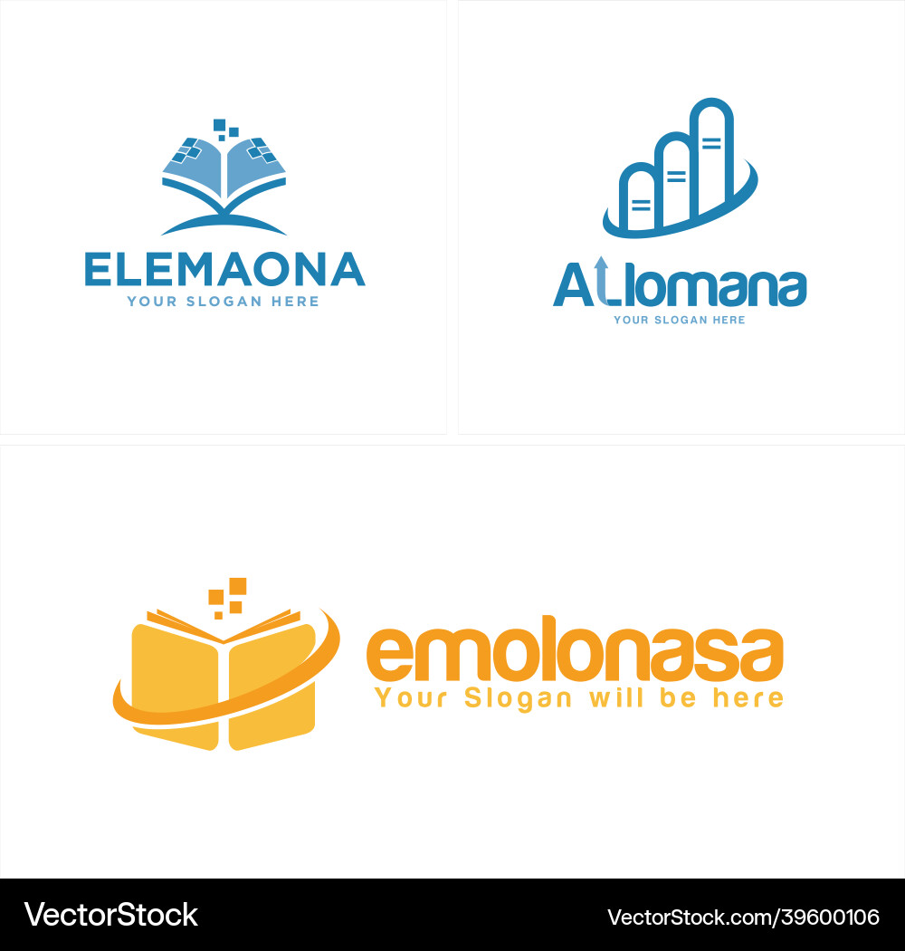 Set of education book technology logo design Vector Image
