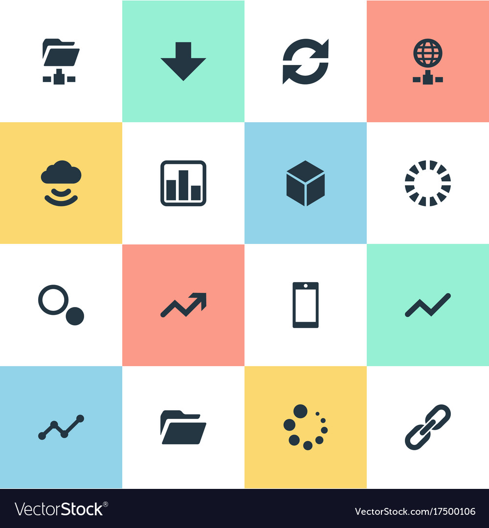 Set of simple data icons Royalty Free Vector Image
