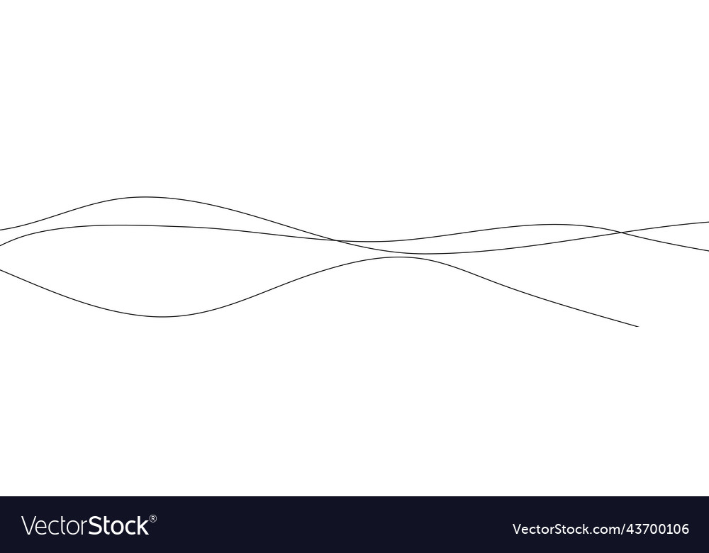Thin Line Wavy Abstract Background Curve W Vector Image