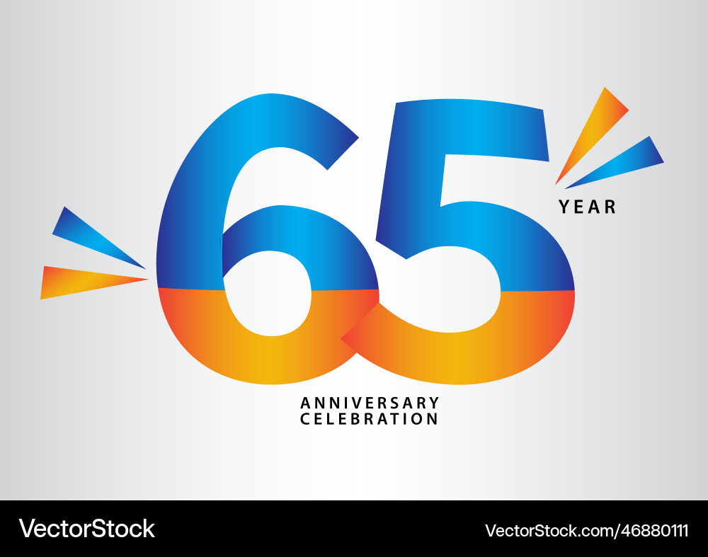 65 year anniversary celebration logotype Vector Image