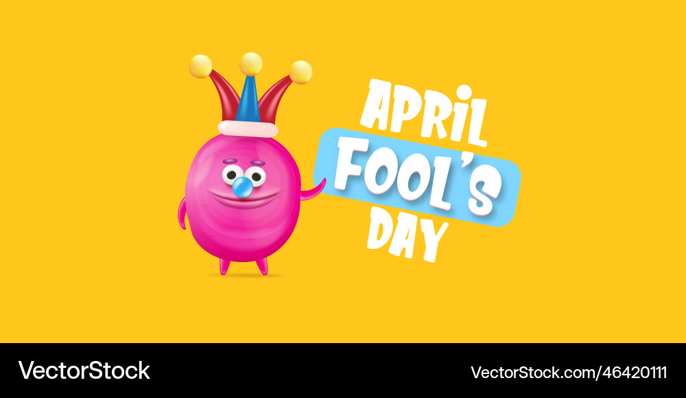 April fools day funky horizontal banner with silly