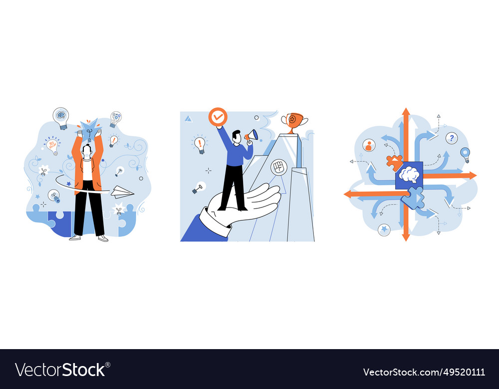 Business solution solving problems requires Vector Image