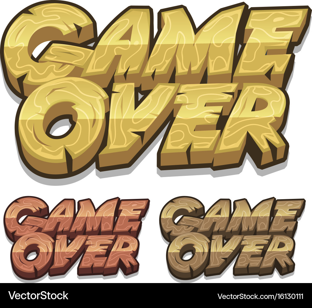 Cartoon game over icon for ui game Royalty Free Vector Image