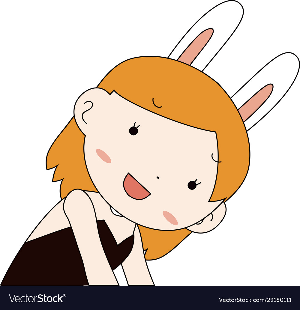 Cute pose bunny girl upper body Royalty Free Vector Image