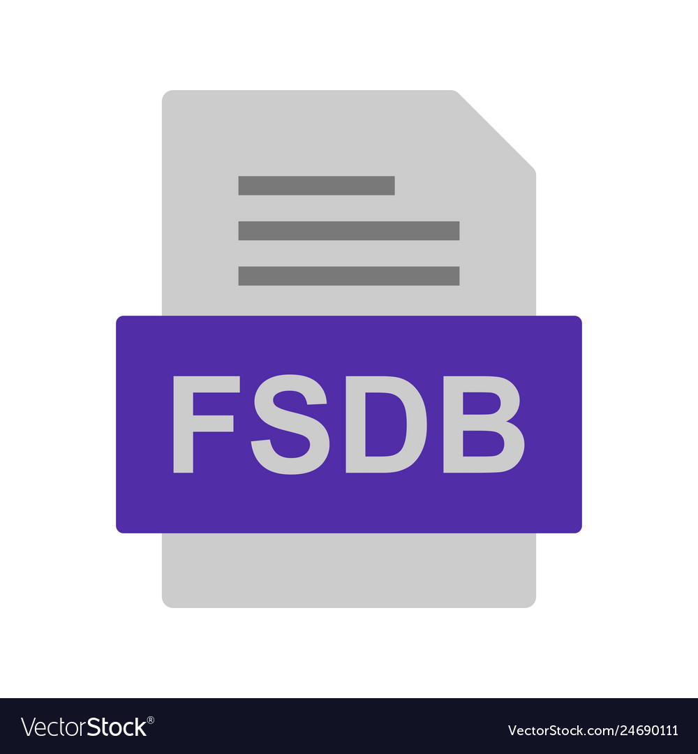 Fsdb File Document Icon Royalty Free Vector Image