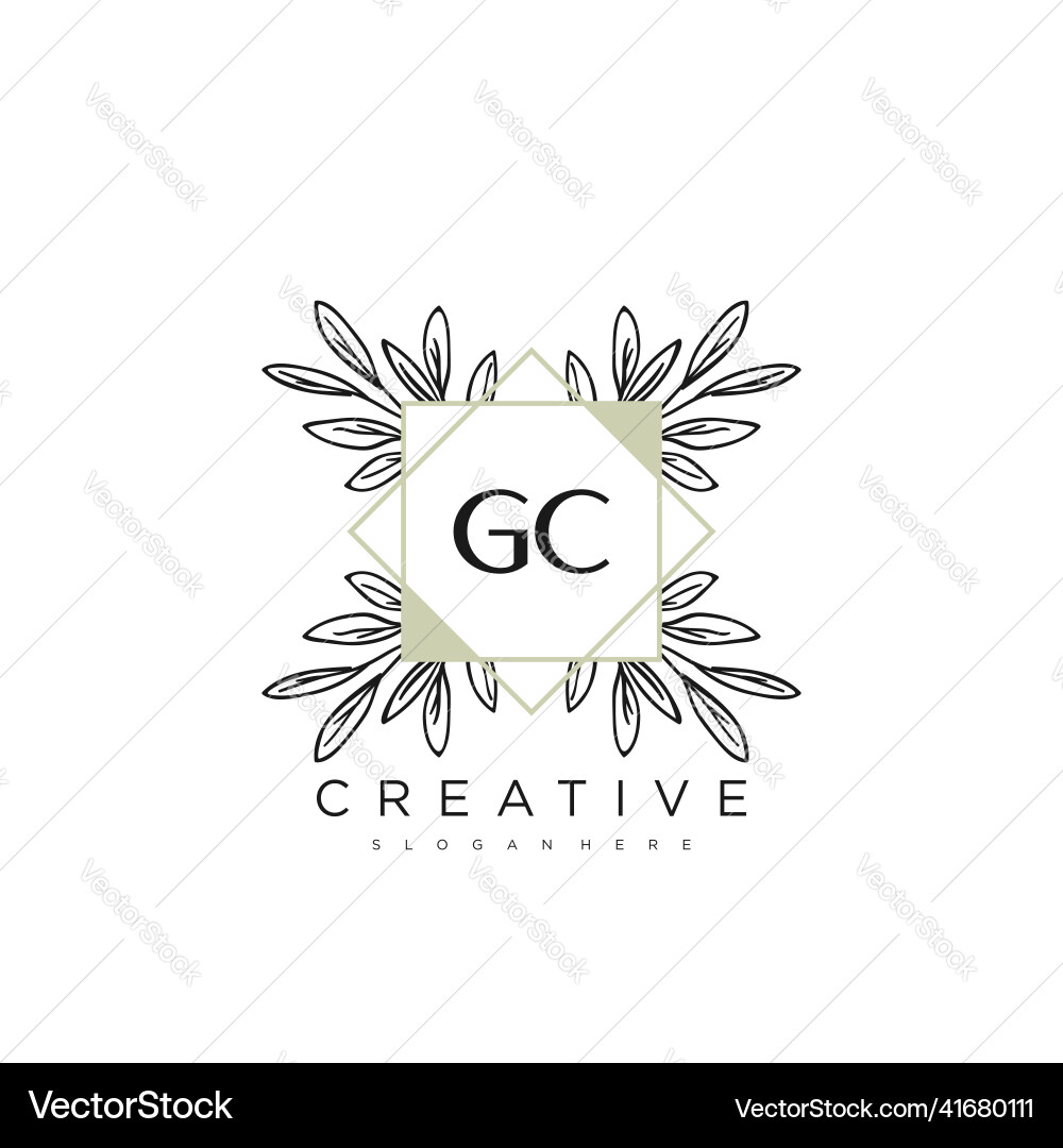 Gc initial letter flower logo template premium art