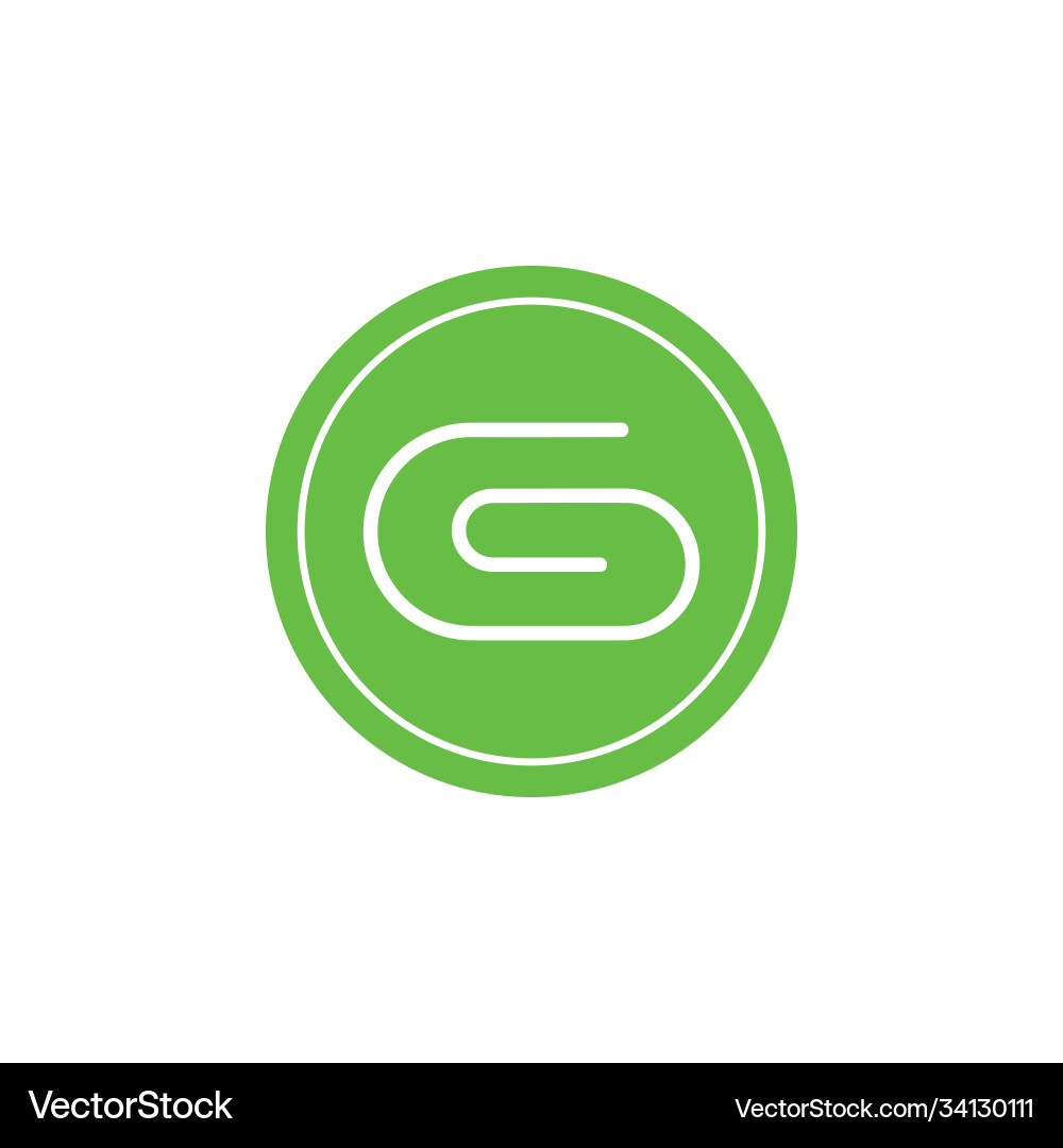 Letter g paper clip circle logo Royalty Free Vector Image