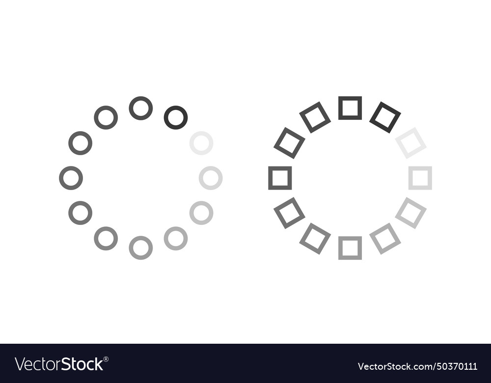 Loading Circle Icons Isolated Circular Royalty Free Vector