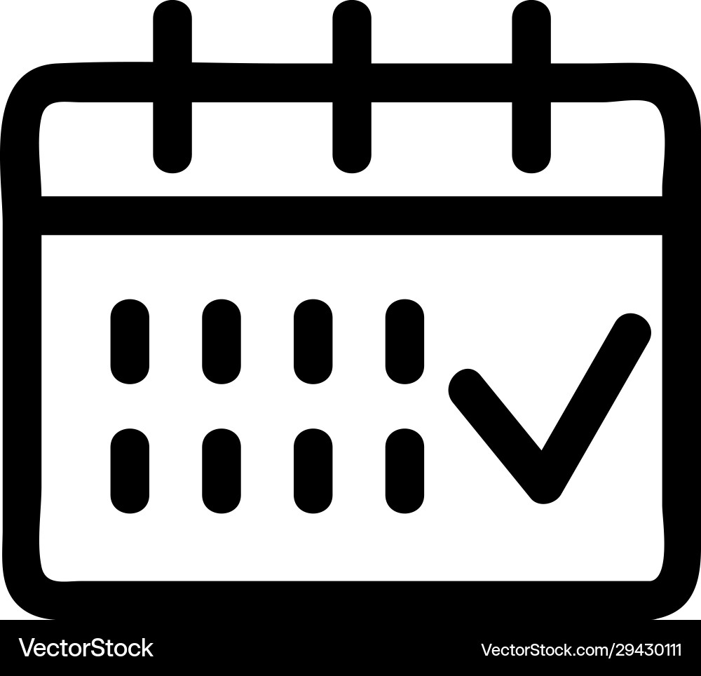 Mail calendar icon isolated contour symbol Vector Image