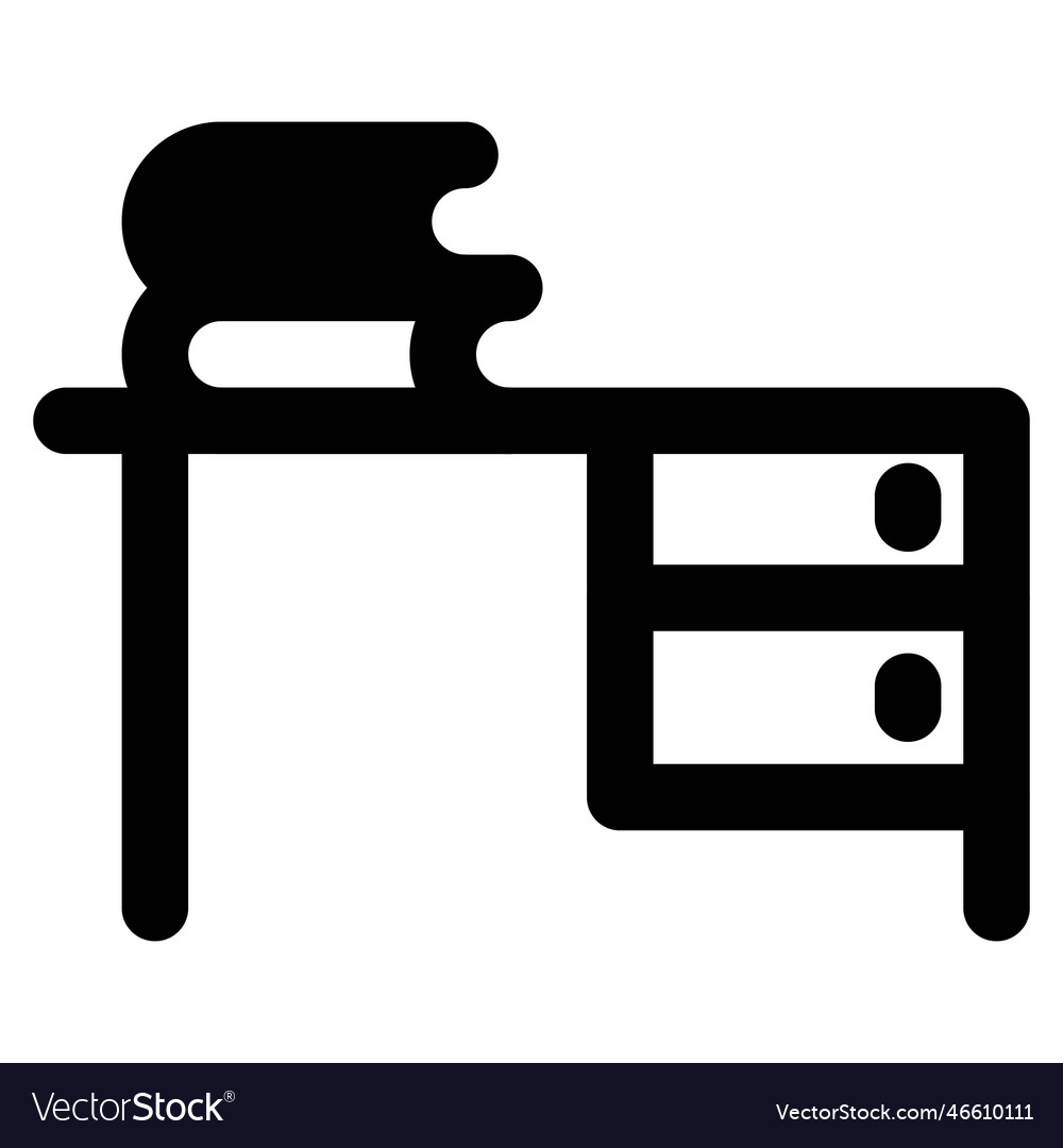 Metallic table utilized for study or work Vector Image
