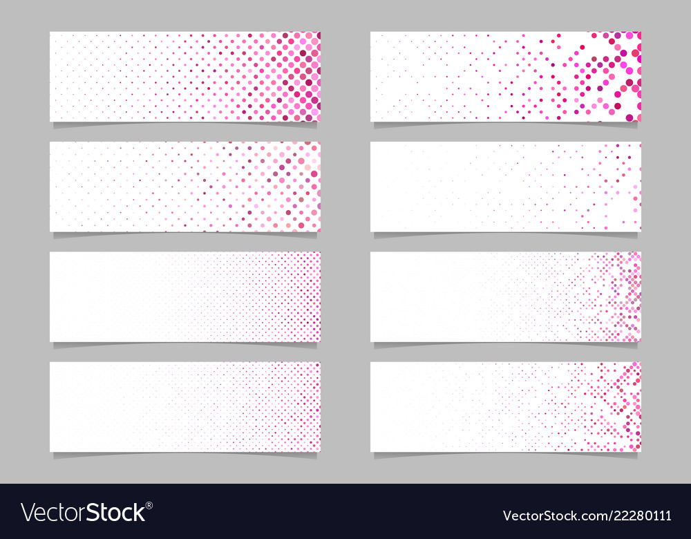 Modern dot pattern banner background template set Vector Image