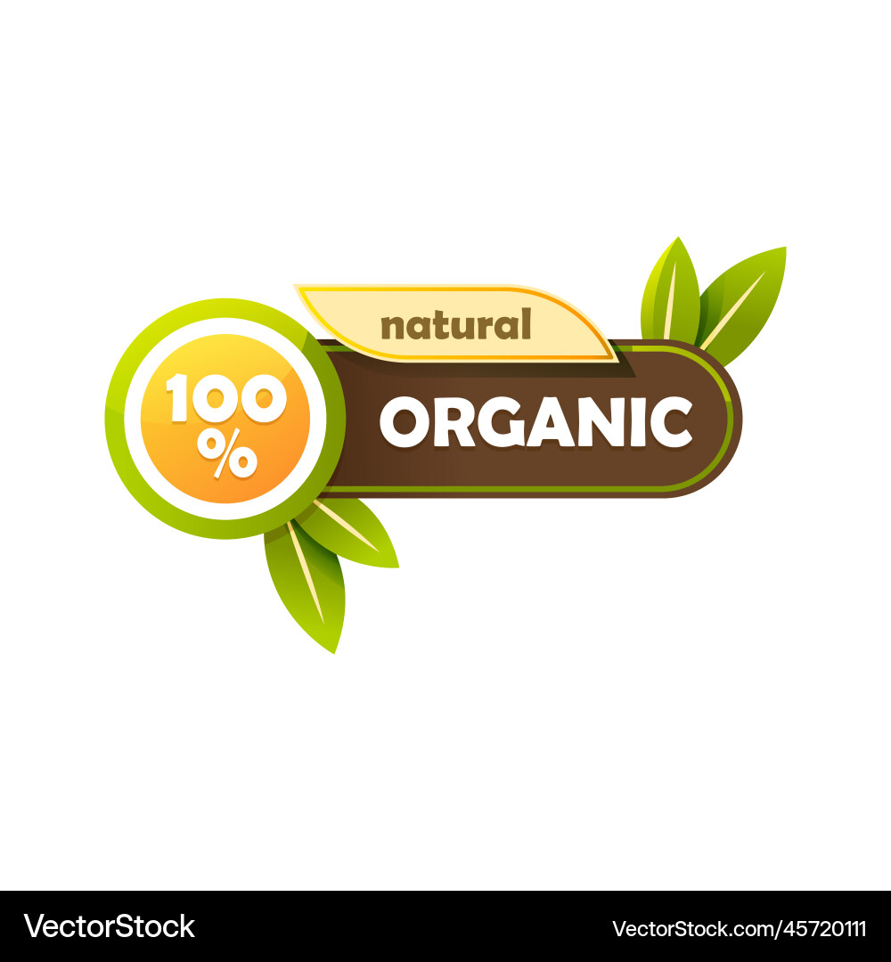 Natural and organic eco bio sticker Royalty Free Vector