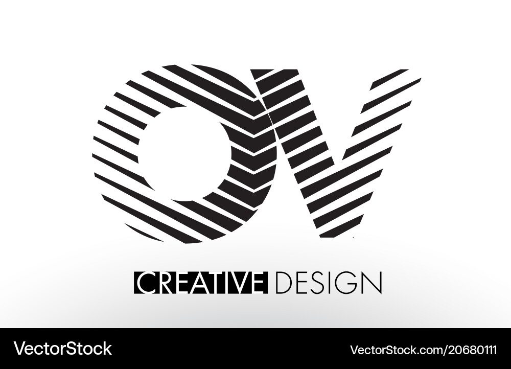 Ov o v lines letter design with creative elegant Vector Image