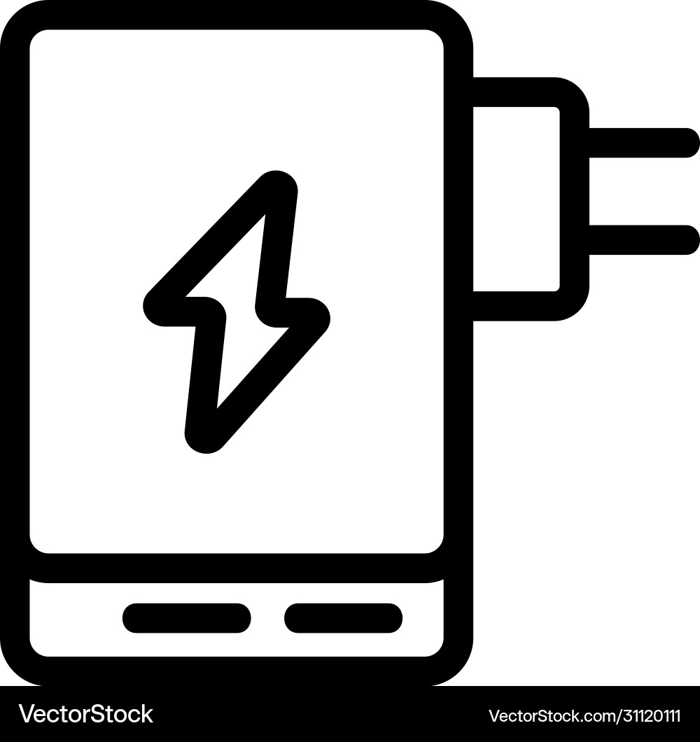 Power bank with plug for outlet icon Royalty Free Vector