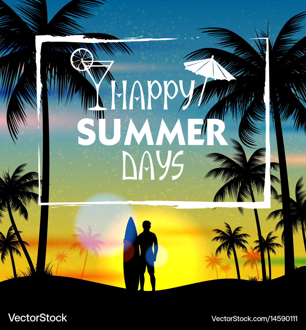 Summer time poster wallpaper for fun party Vector Image