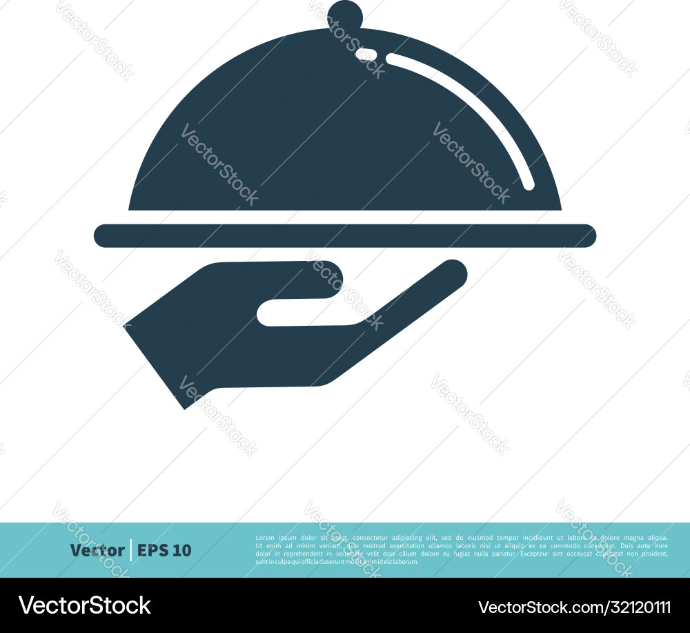 Tray restaurant icon logo template design eps 10 Vector Image