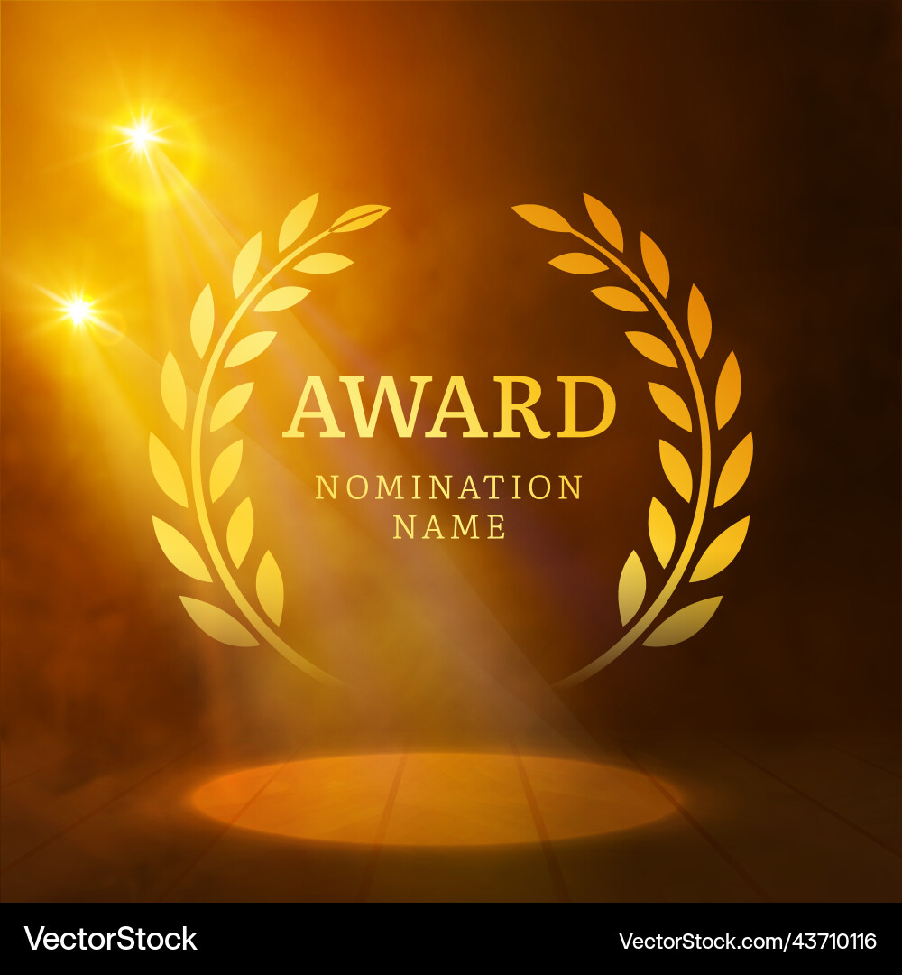Award laurel logo poster gold win Royalty Free Vector Image