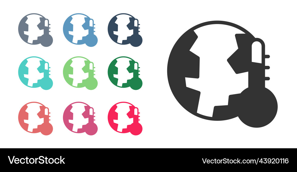 Black planet earth melting to global warming icon Vector Image