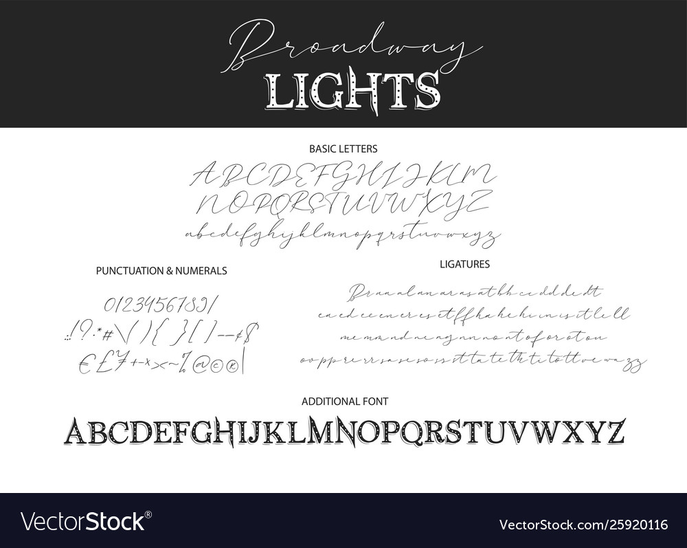 Decorative script duo font Royalty Free Vector Image
