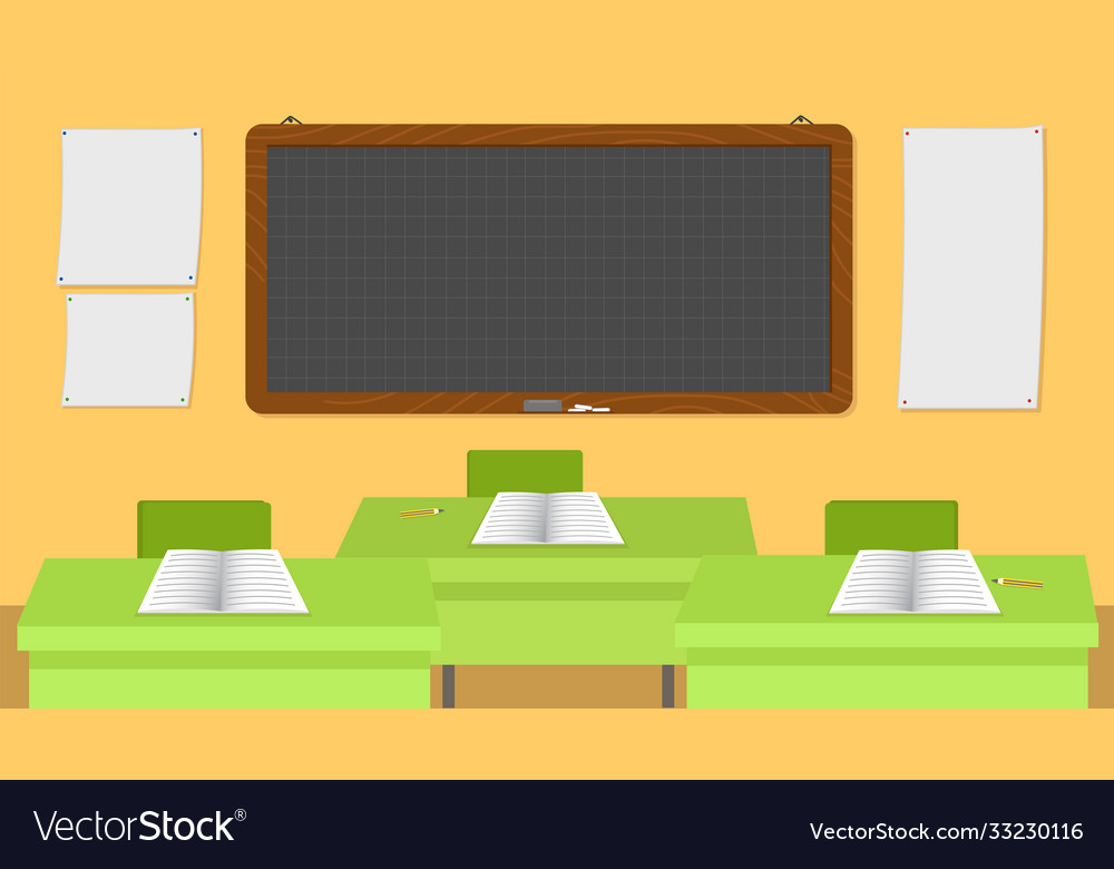 Empty school classroom Royalty Free Vector Image