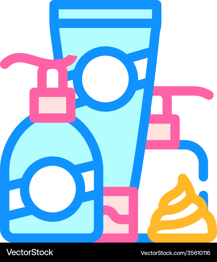 Hands cream and lotion color icon Royalty Free Vector Image