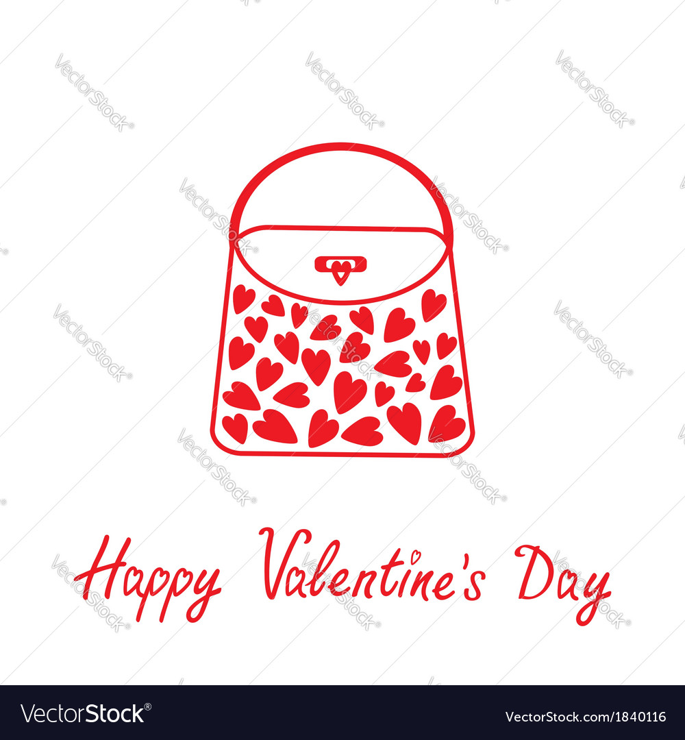 Love bag with hearts happy valentines day Vector Image