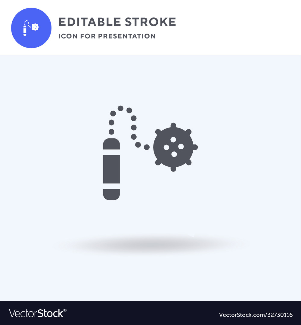 Mace icon filled flat sign solid Royalty Free Vector Image