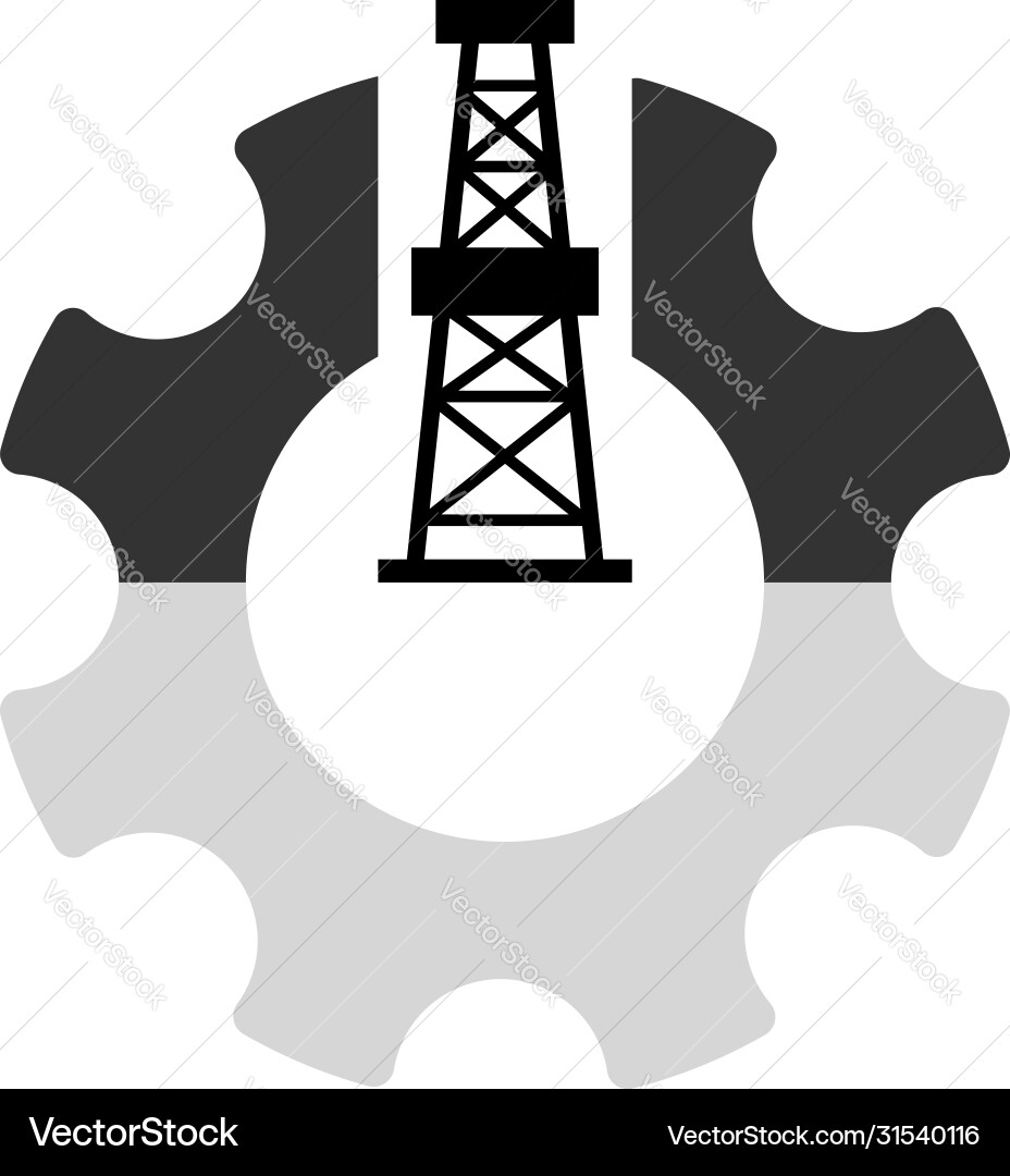 Oil drilling company icon Royalty Free Vector Image
