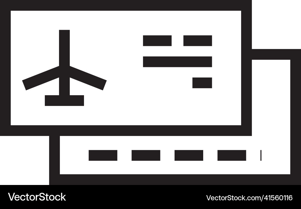 Plane tickets icon flight paper pass airplane Vector Image