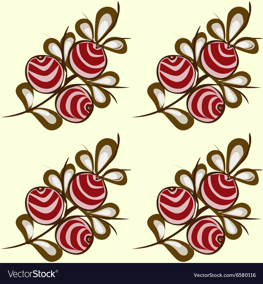 Red berries seamless pattern background Royalty Free Vector